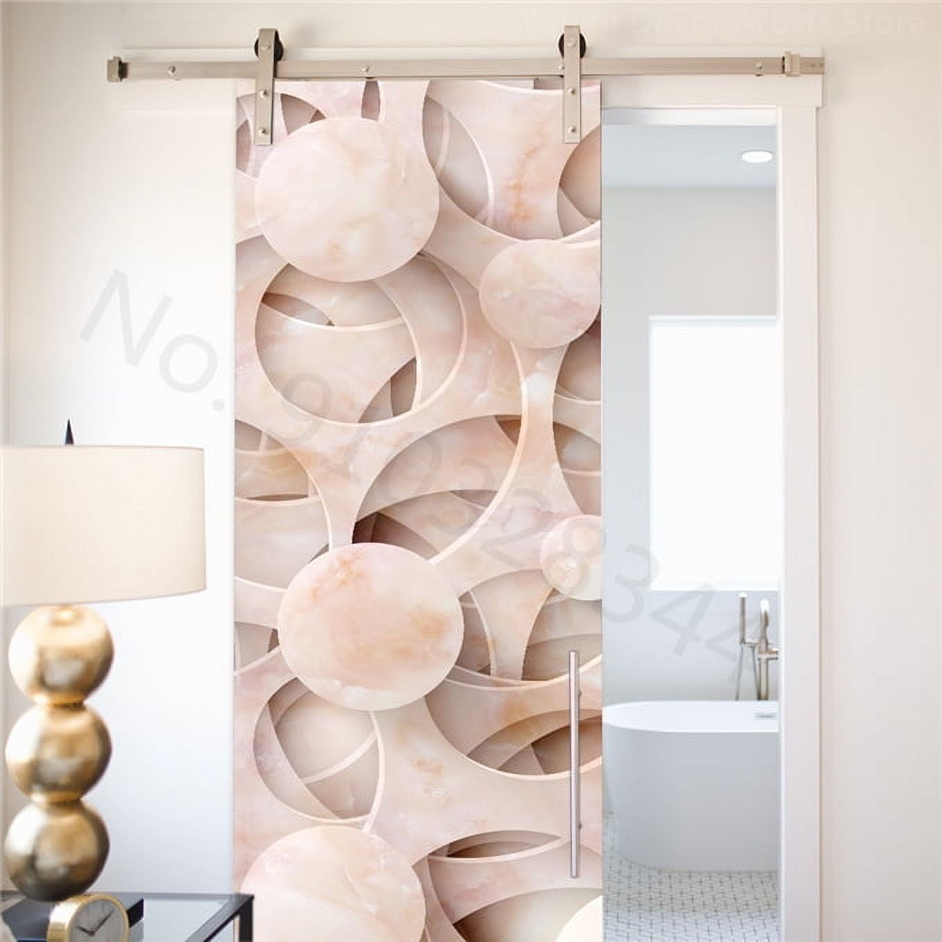 Bathroom Door Stickers Bedroom Wallpaper Green Leaves Natural Scenery ...