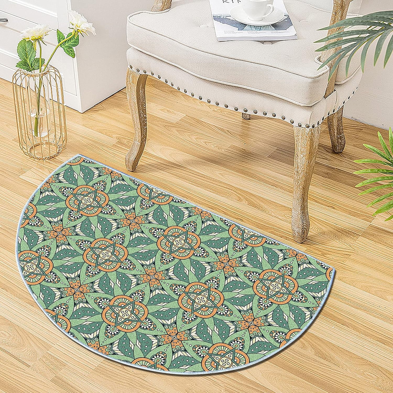 Bathroom Doormat Bohemian Mandala Boho Half Round Door Mat Bath Mat ...