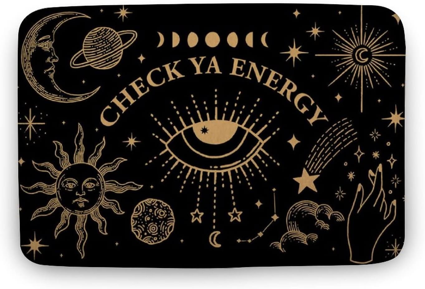 Bathroom Doormat Check Ya Energy Doormat, Funny Doormat, Sun and Moon ...