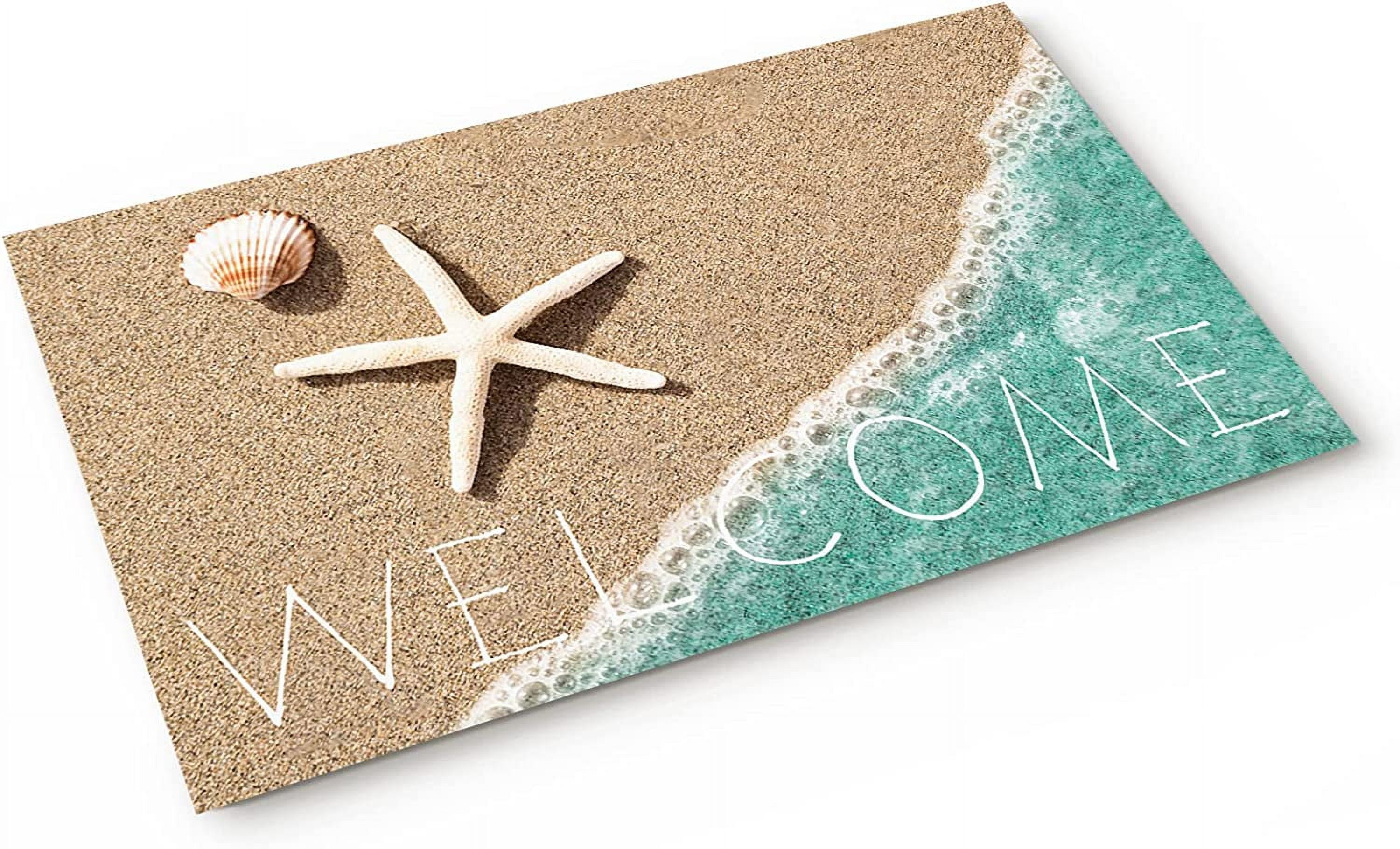 Bathroom Doormat Front Door Mats Welcome Mats Coastal Beach Sand ...