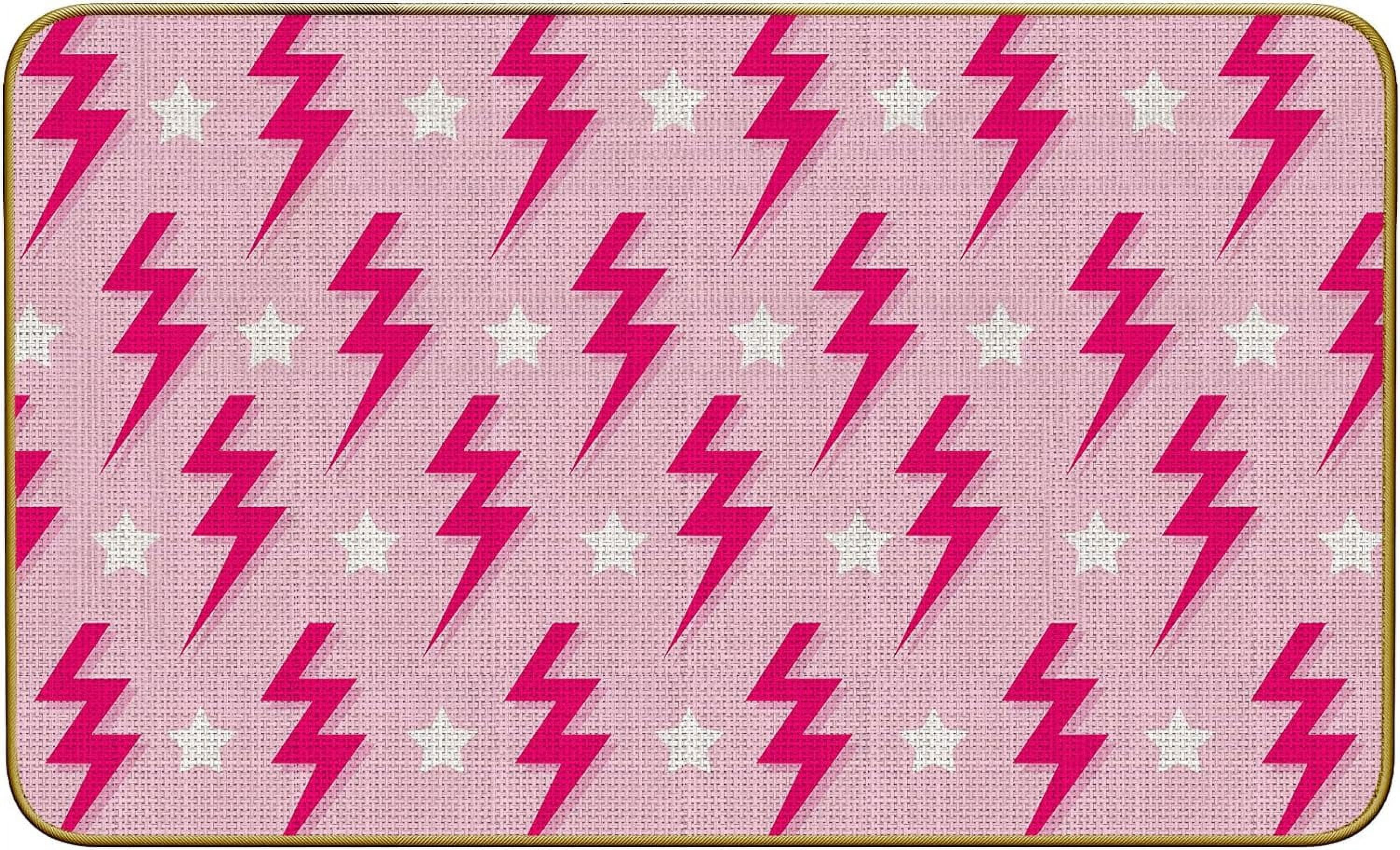 Bathroom Doormat Funny Pink Lightning Doormat Door Mat for Home ...