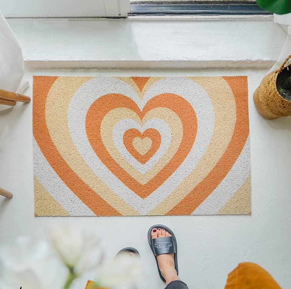 Bathroom Doormat Heart Design Blue Durable Doormat Indoor Entrance Door Mat Bath Rug Decorative ...