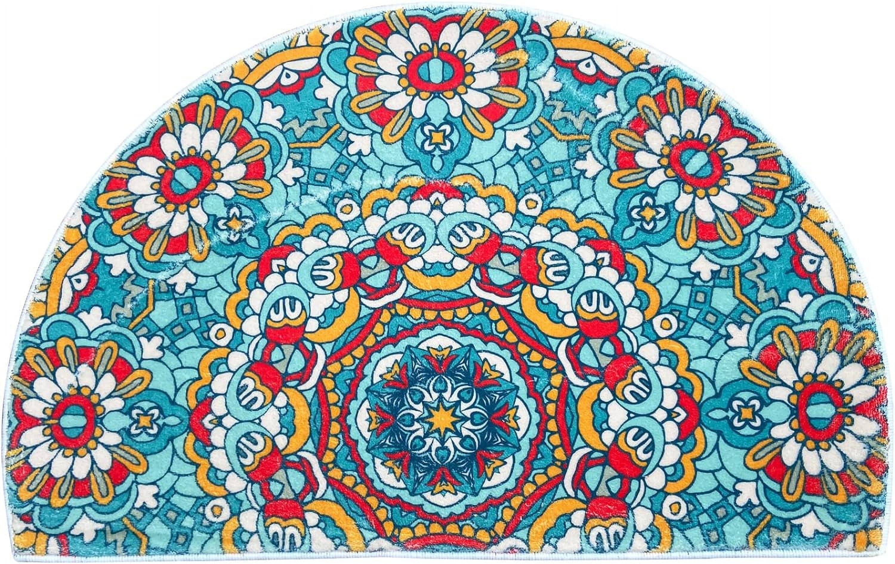 Bathroom Doormat Mystic Colored Mandala Kaleidoscope Bathroom Rugs Half ...