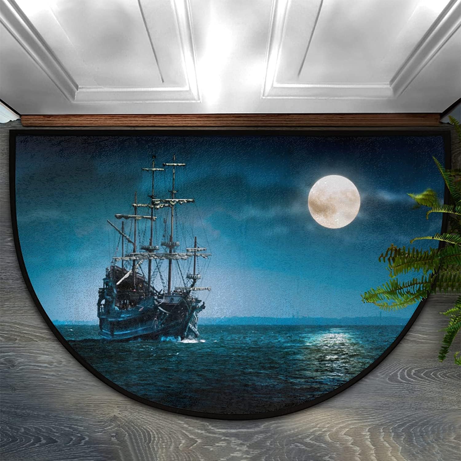 Bathroom Doormat Bathroom Rugs Ocean Pirate Ship Half Round Door Mat ...