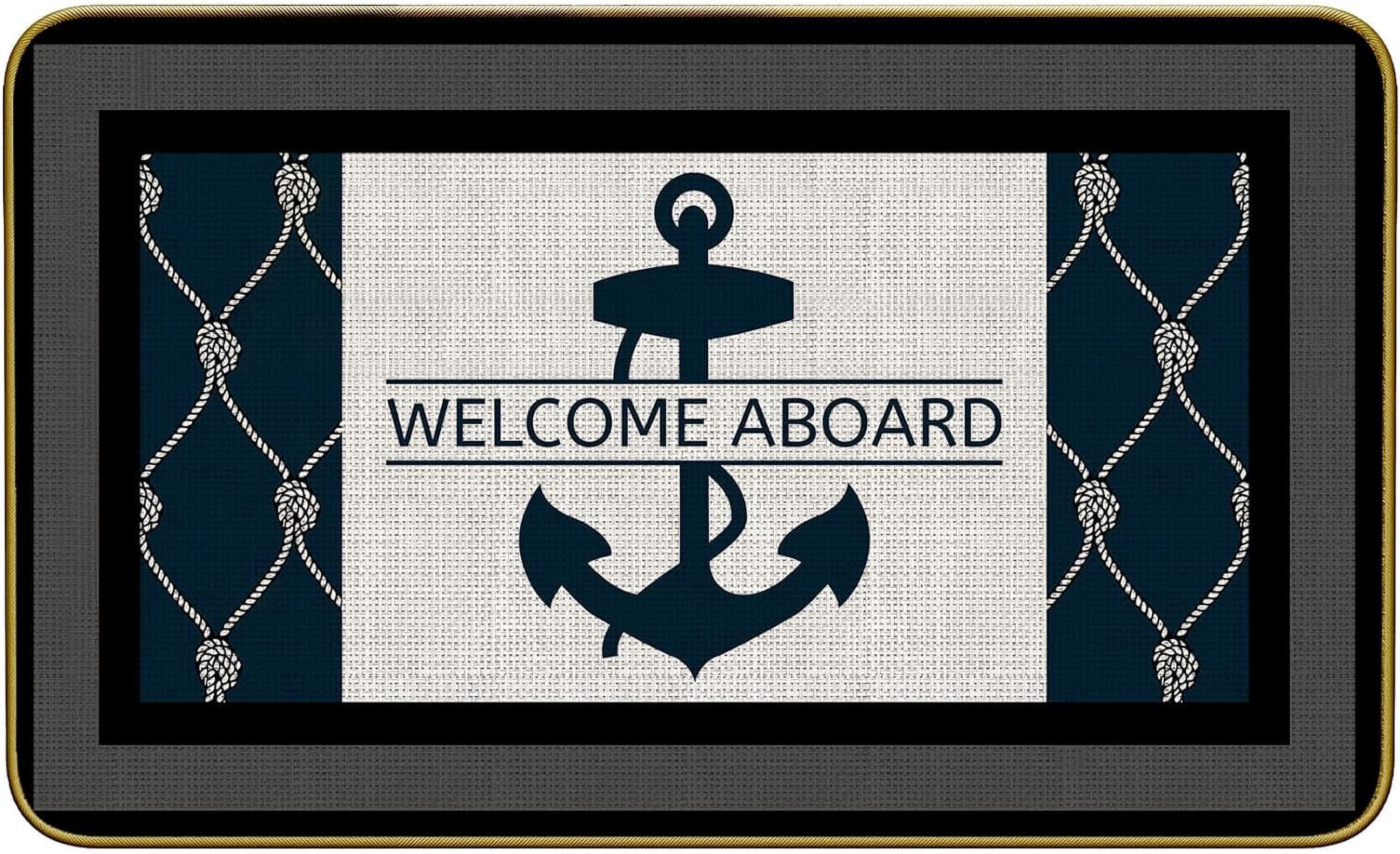 Bathroom Doormat Welcome Aboard Anchor Doormat Door Mat for Boat Home ...