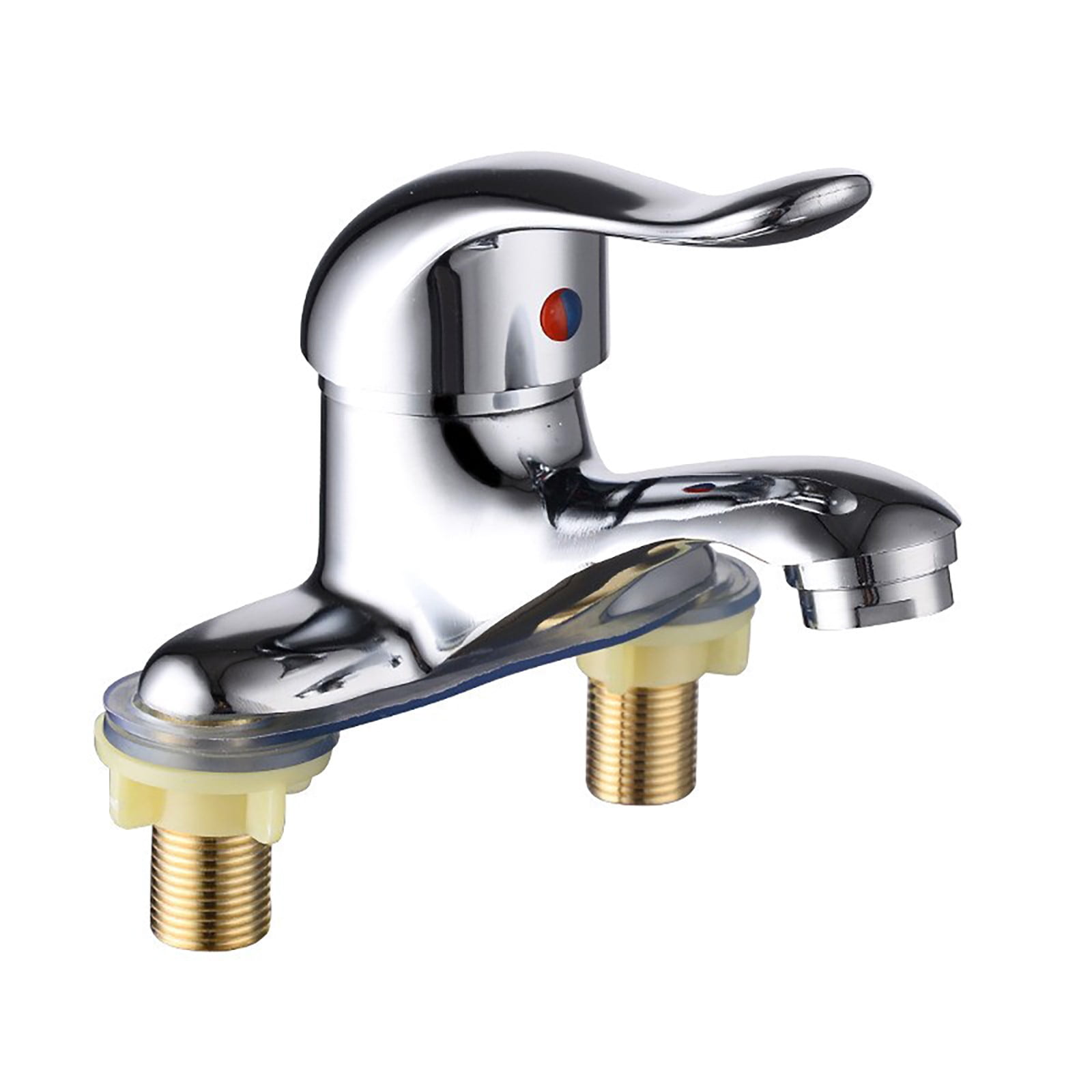 Bathroom Double Couplet Basin Sink Faucet Countertop Mixer Tap Brass ...
