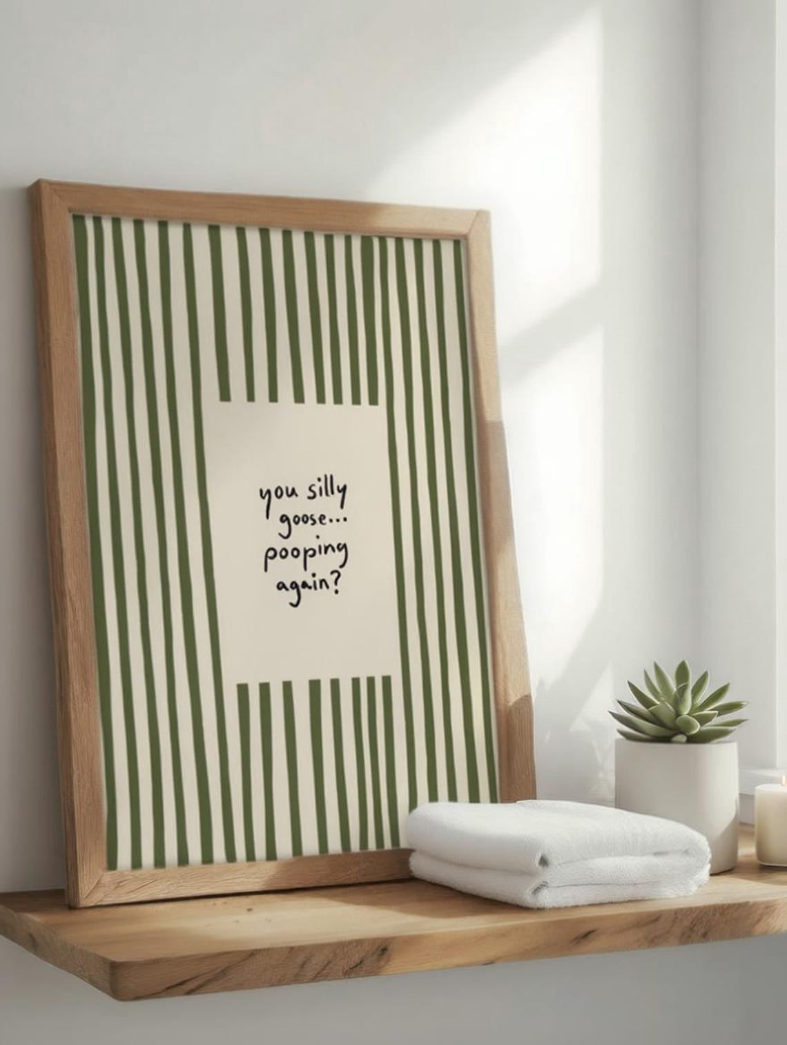 Bathroom Everything Shall Pass Smoothly Humorous Typography, Unframed ...