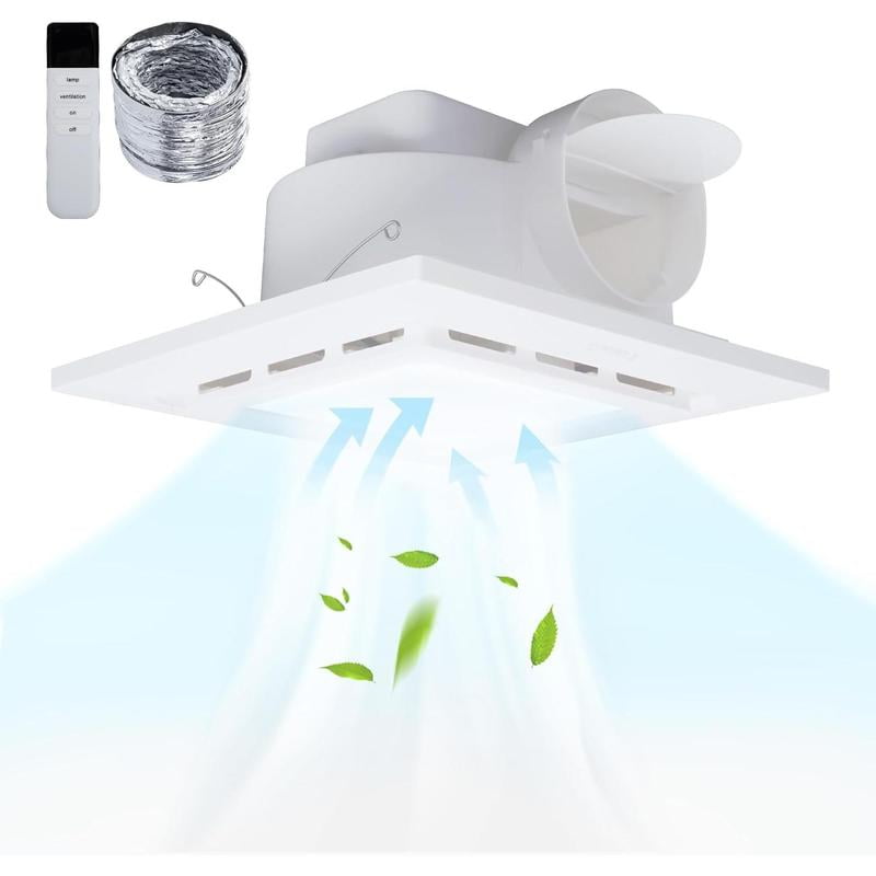 Bathroom Exhaust Fan with LED Light 110 CFM High-Power Ventilation for ...