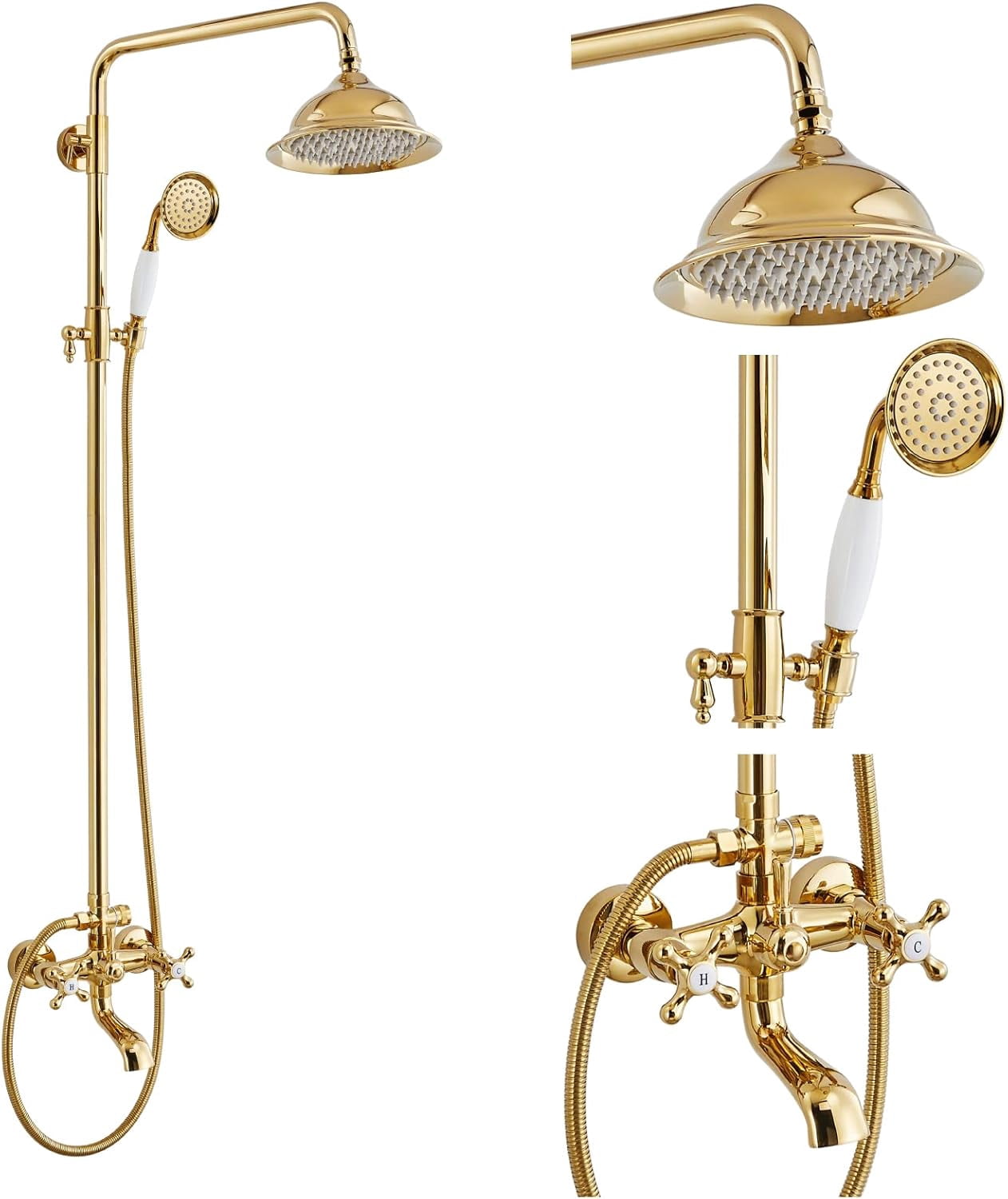 Bathroom Exposed Shower Faucet Outdoor Shower System Inch Rainfall ...
