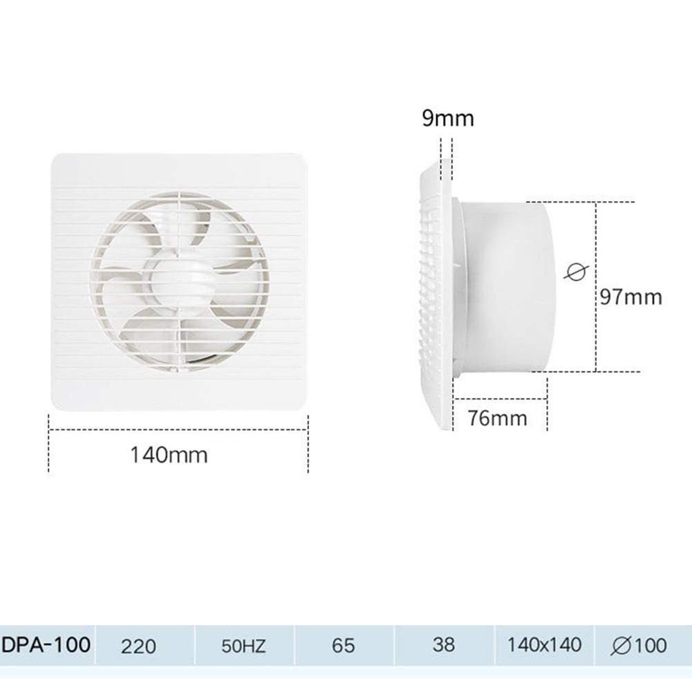 Bathroom Fan 4/6Inch With Backflow Valve Net Plastic Exhaust Fan 4Inch ...