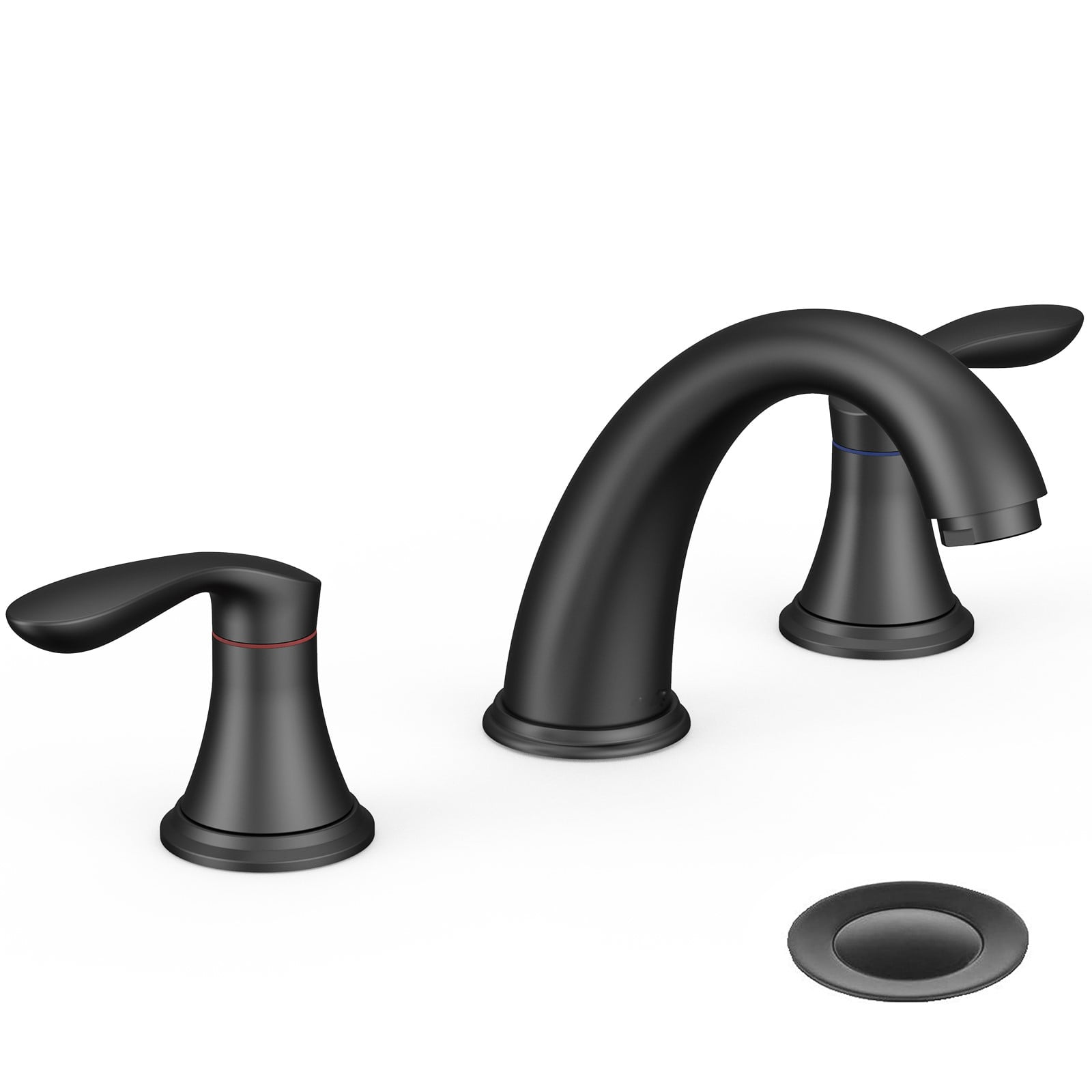 Bathroom Faucet, 3 Holes Double Handle Sink Faucet With Stainless Steel ...