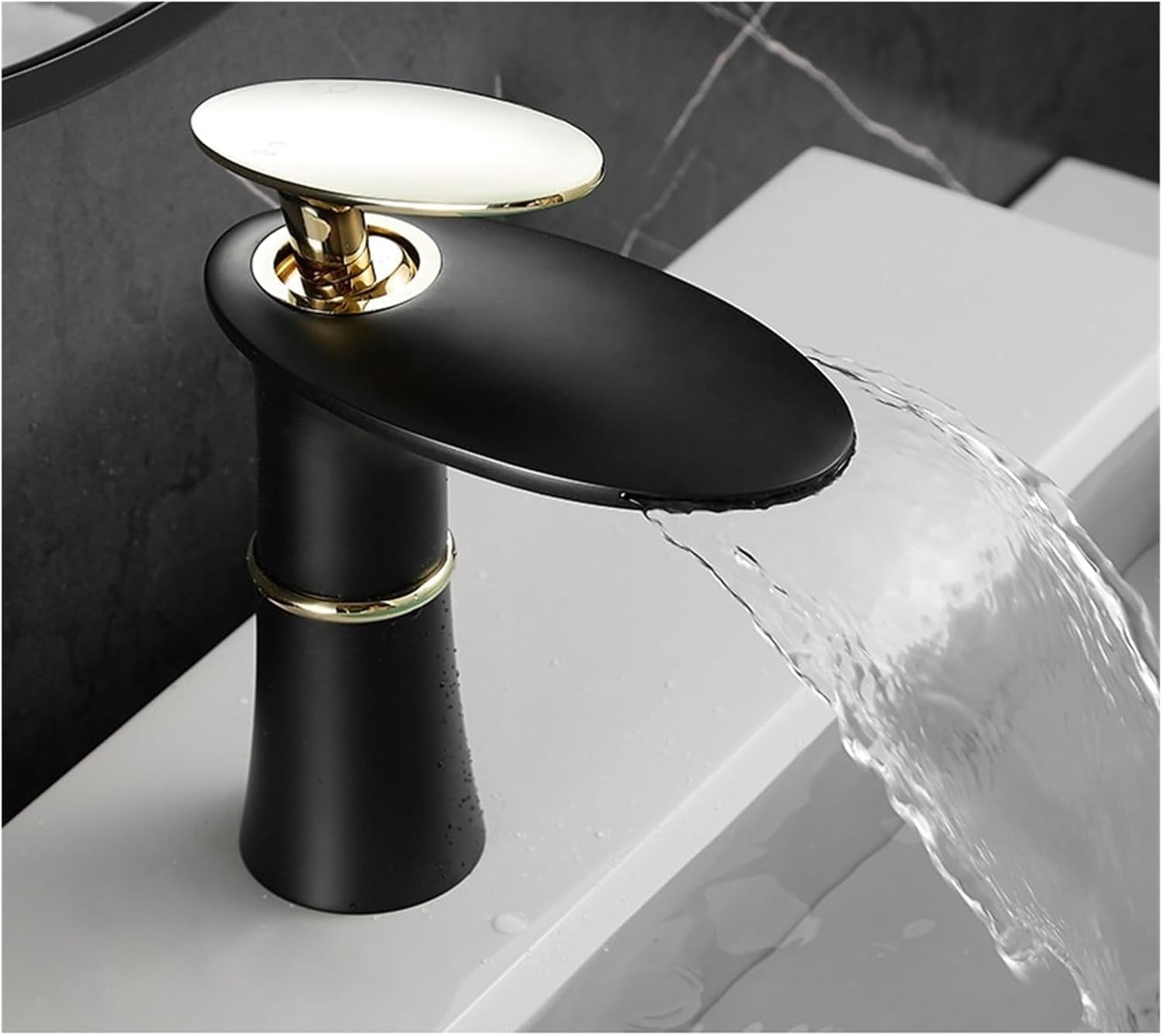 Bathroom Faucet Basin Faucet All Copper Cold and Hot Waterfall Type ...