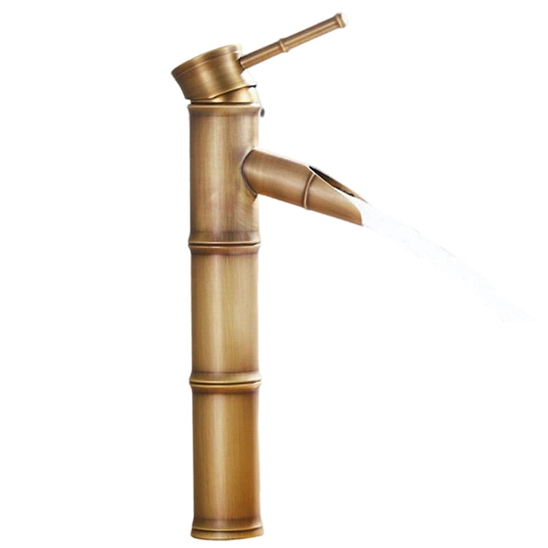 Bathroom Faucet Brass Basin Faucets Luxury Tap Tall Bamboo Hot Cold ...
