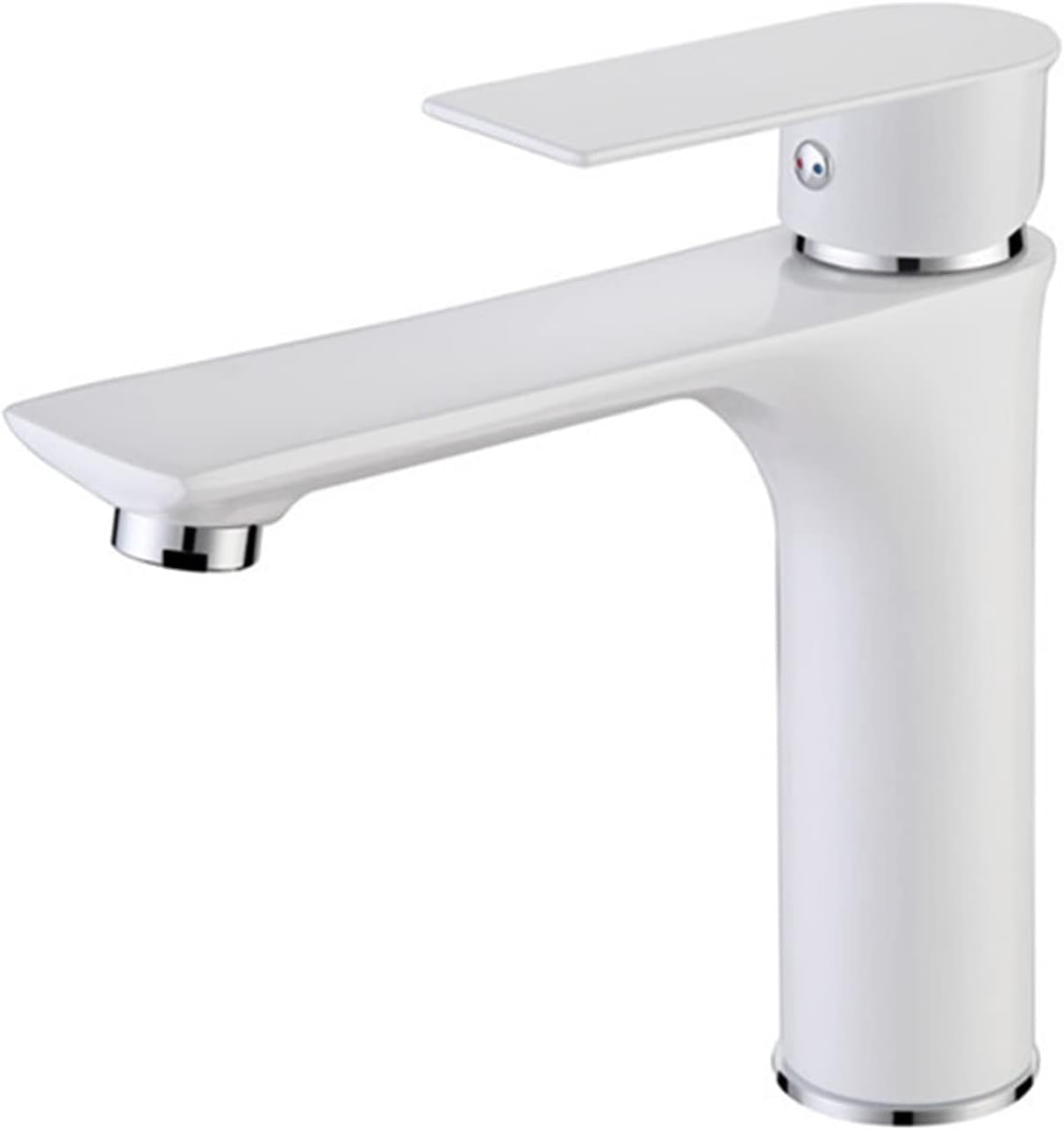 Bathroom Faucet Brass One Hole, White Single Handle Bathroom Faucet ...