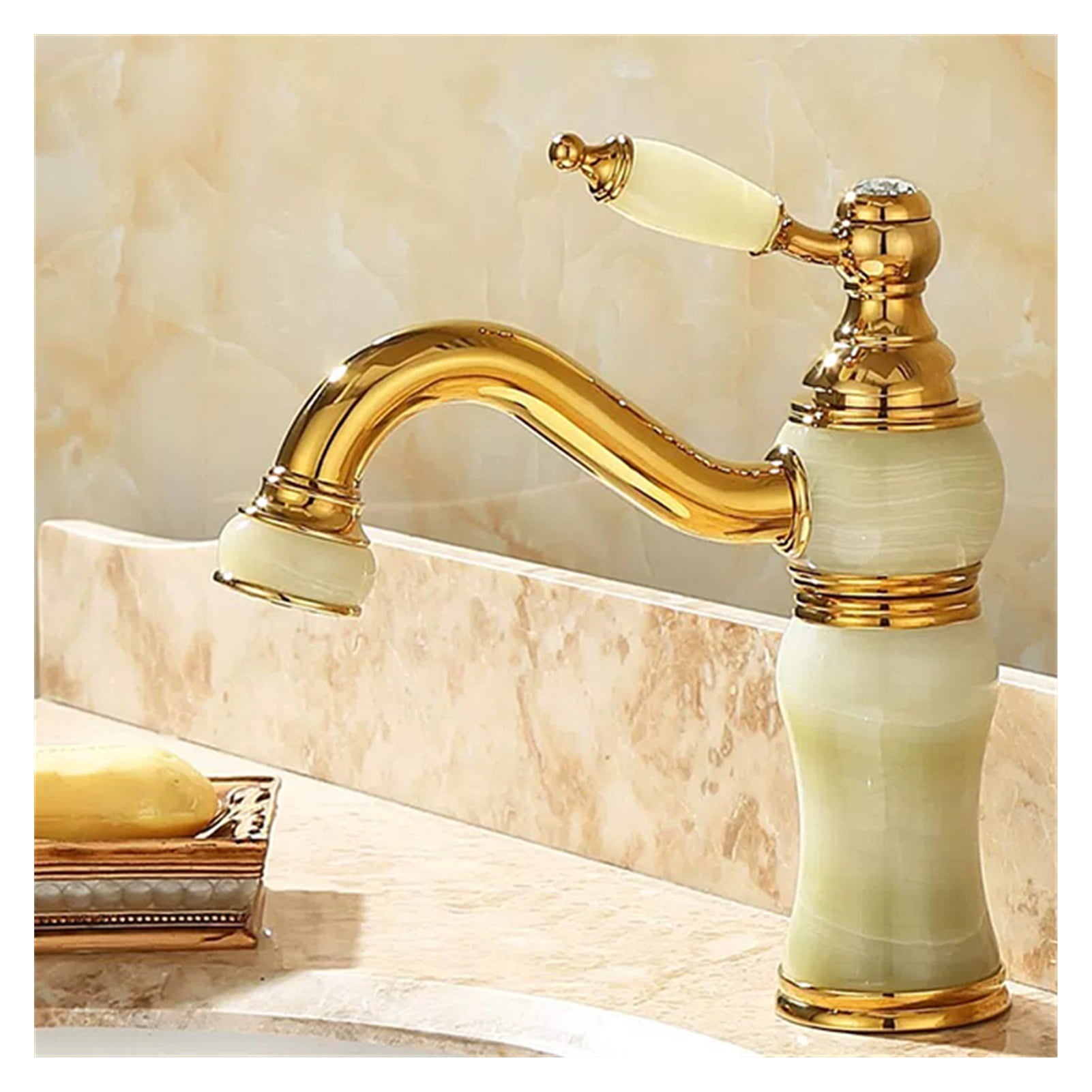 Bathroom Faucet Brass and Jade faucet Bathroom Basin faucet Sink Mixer ...