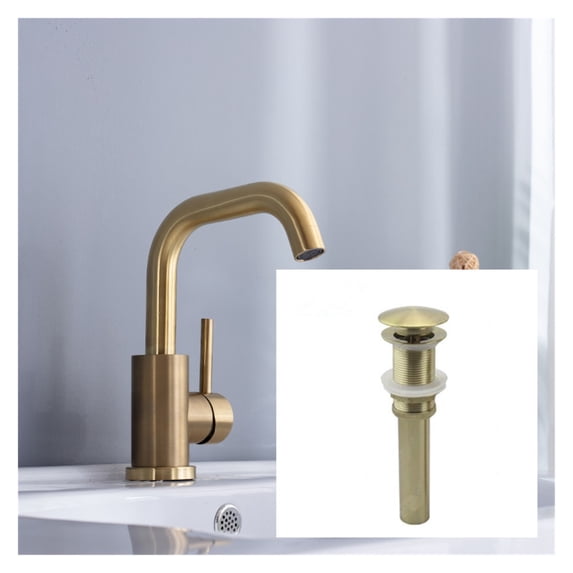 Bathroom Faucet Brushed Gold Bathroom Basin Faucet Cold And Hot Sink ...