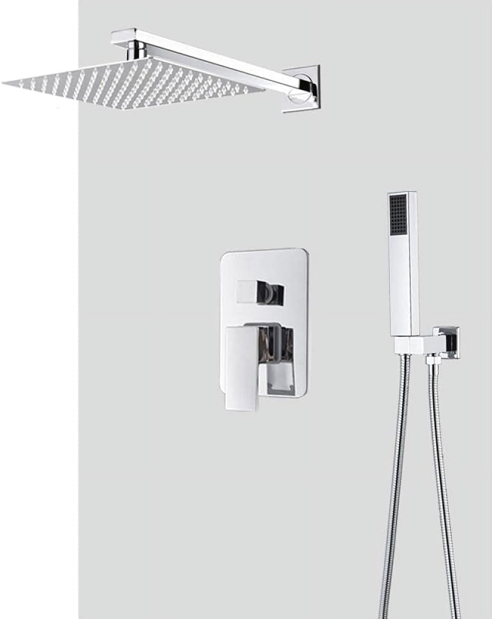 Bathroom Faucet Chrome Rain Shower Head Shower Faucet Wall Mounted ...