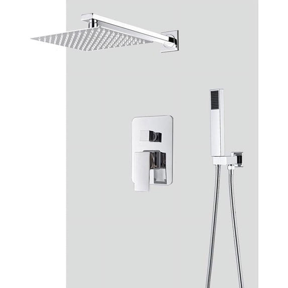 Bathroom Faucet Chrome Rain Shower Head Shower Faucet Wall Mounted ...