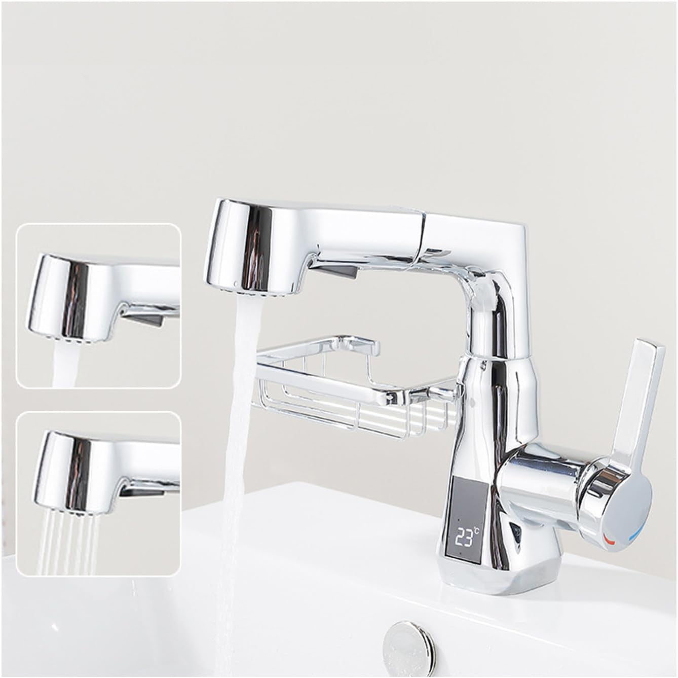 Bathroom Faucet, Digital Display Bathroom Sink Faucet 2 Modes Faucet ...