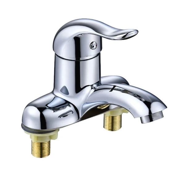 Bathroom Faucet Double-Hole Basin Hot and Cold Water Faucet Sink Valve ...