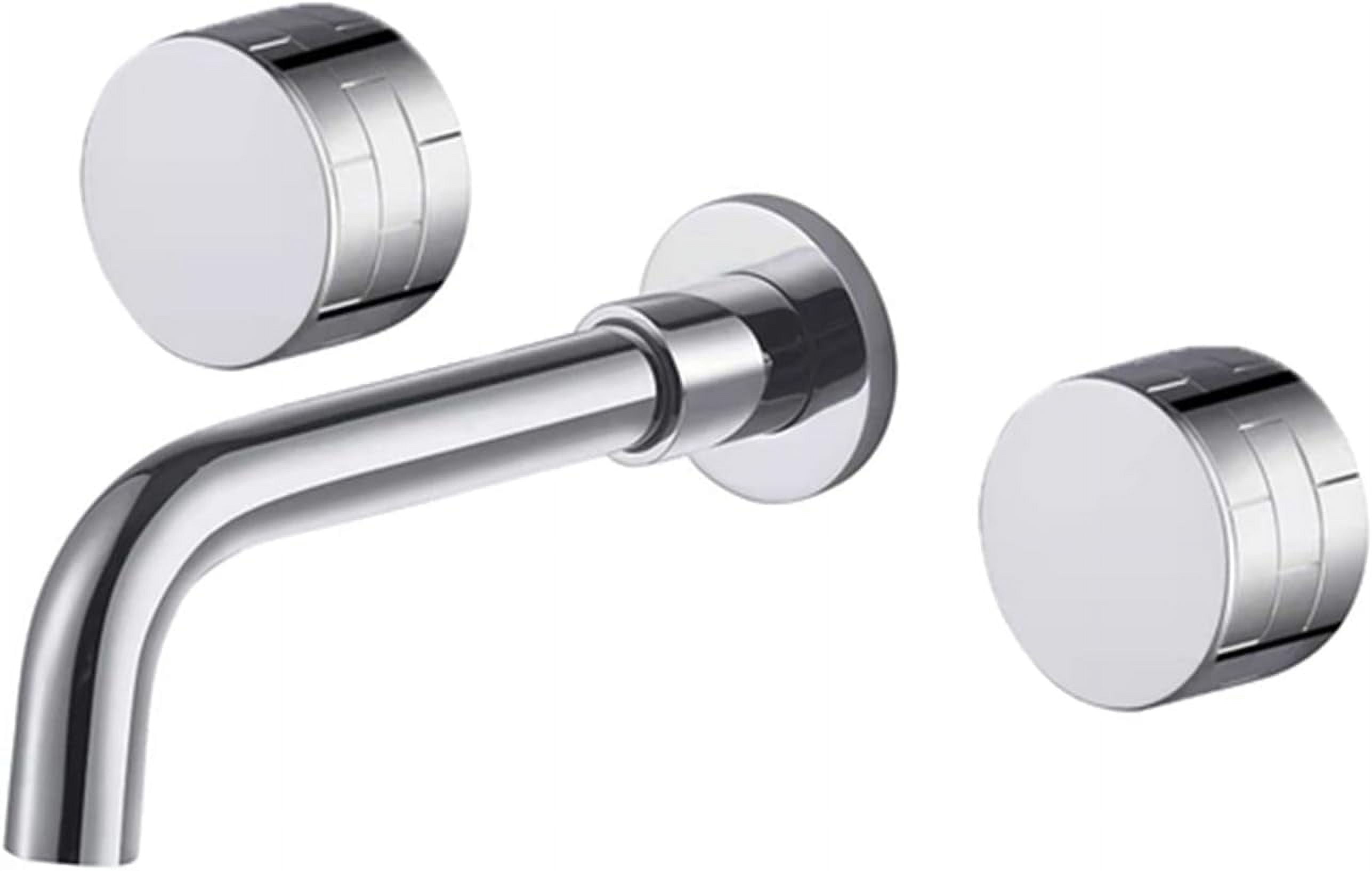 Bathroom Faucet Double Valve Mixer Basin Tap Hot and Cold Bath Tub Sink ...