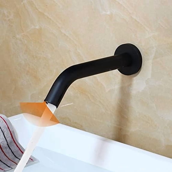 Bathroom Faucet Gold Wall Mount Sensor Faucet Automatic Hands Free ...