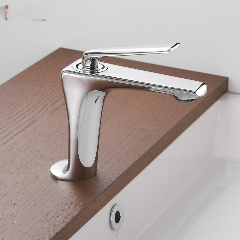 Bathroom Faucet Hot and Cold Single Handle High Brass Toilet Washbasin ...