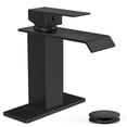 Bathroom Faucet Matte Black Modern Waterfall Sink 1 Or 3 Hole Single ...