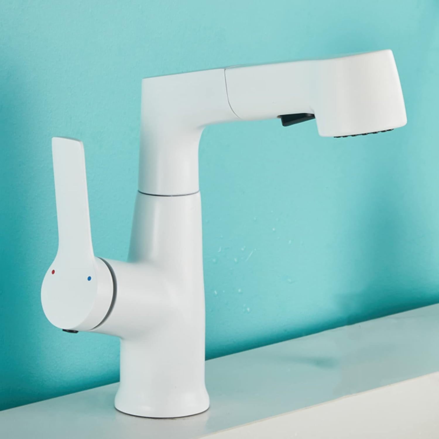 Bathroom Faucet with Pull Out Sprayer, 360° Swivel Spout Bathroom Sink ...