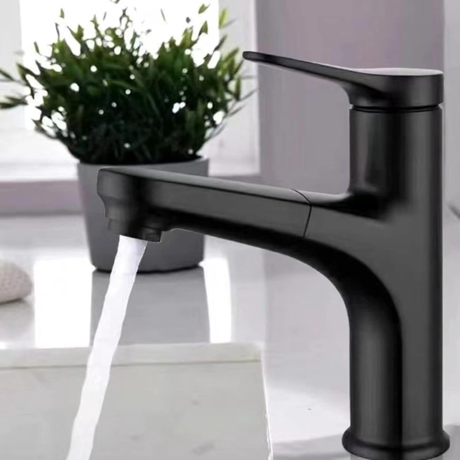 Bathroom Faucet with Pull Out Sprayer,360° Swivel Spout Bathroom Sink ...