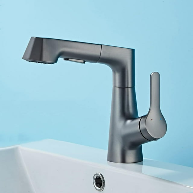 Bathroom Faucet with Pull Out Sprayer,Bathroom Sink Faucet Dual ...