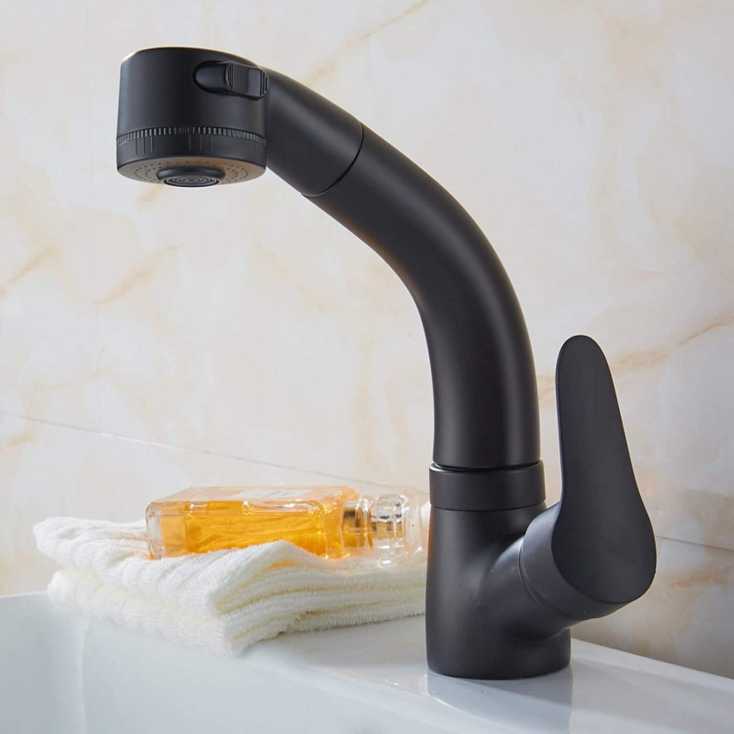 Bathroom Faucet with Pull Out Sprayer, Bathroom Sink Faucet Dual ...
