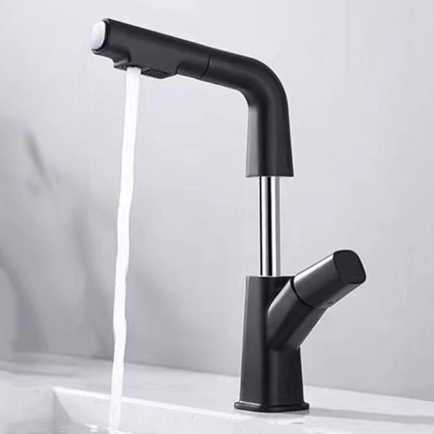 Bathroom Faucet with Pull Out Sprayer,Bathroom Sink Faucet Dual ...
