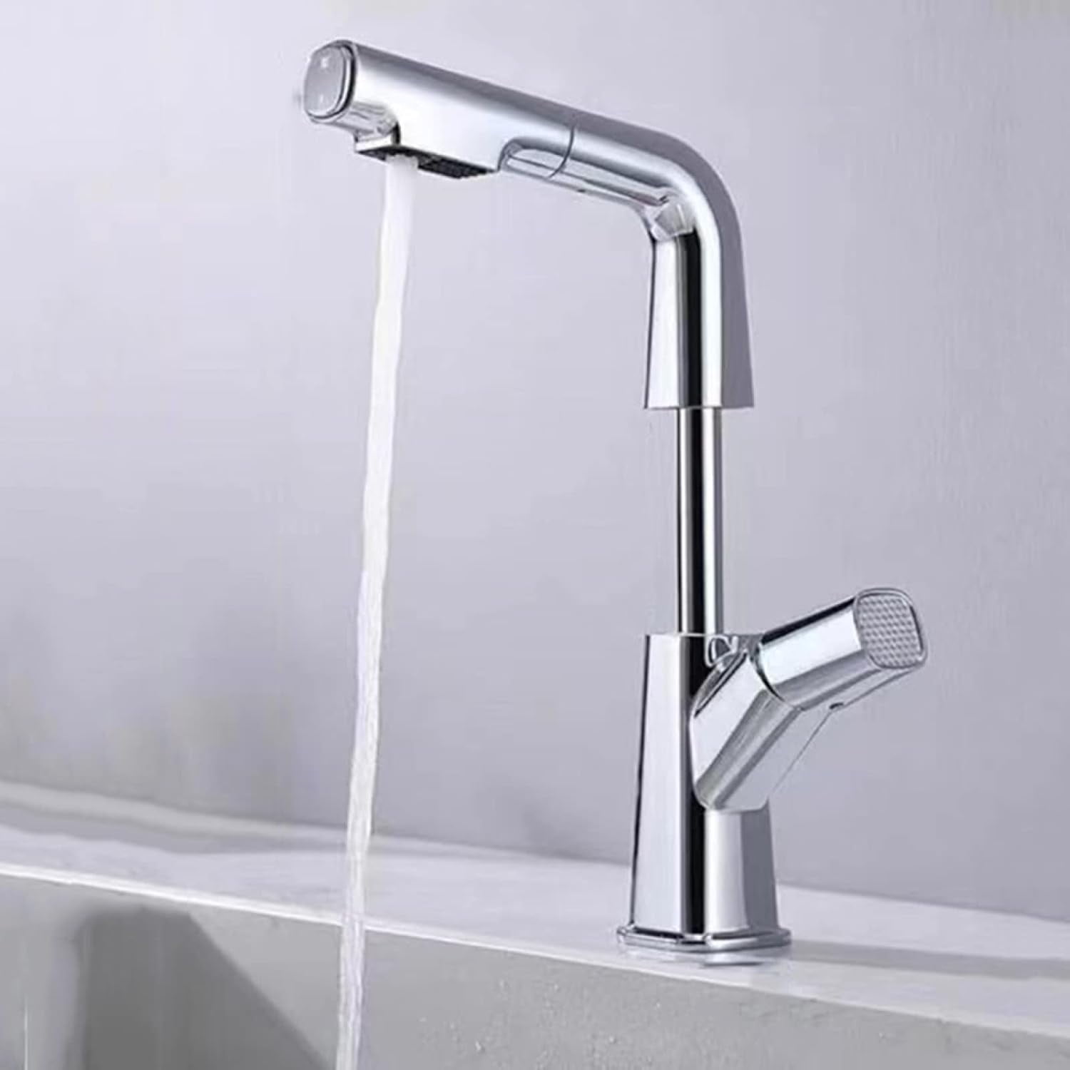 Bathroom Faucet with Pull Out Sprayer,Bathroom Sink Faucet Dual ...
