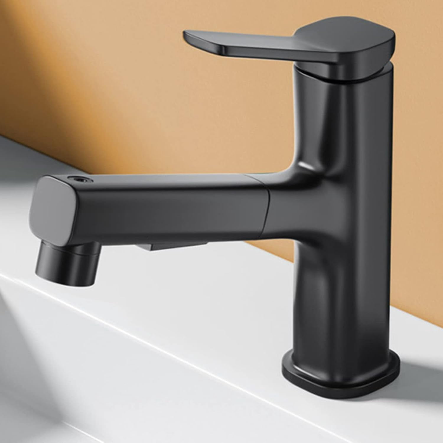 Bathroom Faucet with Pull Out Sprayer,Single Hole Bathroom Sink Faucet ...