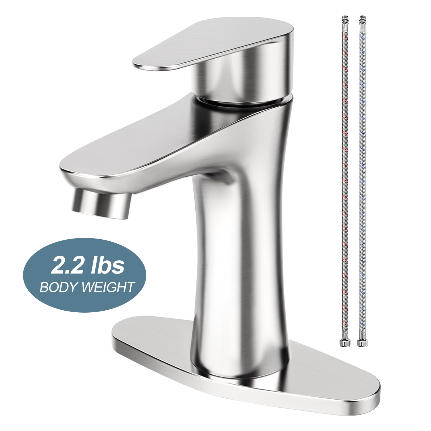 RV Stainless Steel Bathroom Faucet, Single Handle, 3 Hole Deck Mount, Suitable for 1/3 Holes ...