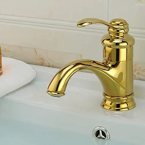 Bathroom Faucet Solid Brass Golden Faucets Single Handle Bathroom ...