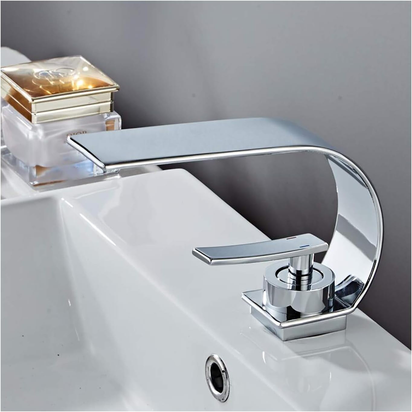 Bathroom Faucet Waterfall Basin Mixer Tap Brass Single Handle Single ...
