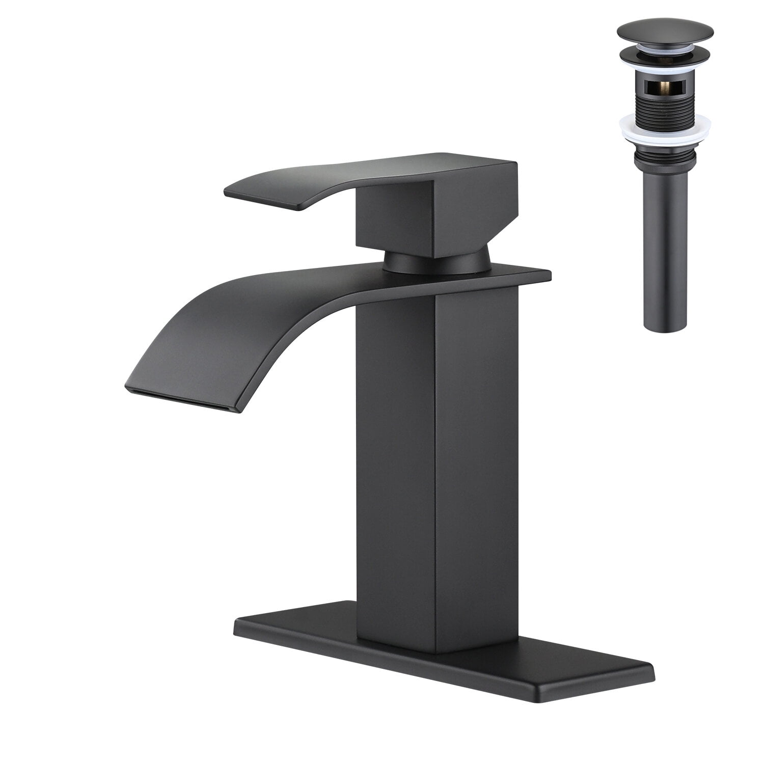 Bathroom Faucet Waterfall Spout Bathroom Sink Single Handle Faucet with ...