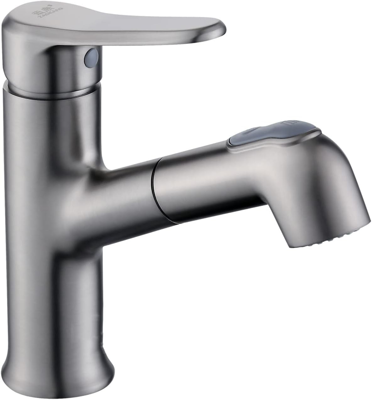 Bathroom Faucet with Pull Out Sprayer Dual Mode Hot & Cold Brass Single ...