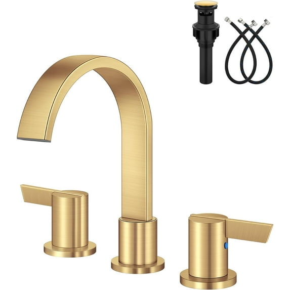Bathroom Faucets 3 Hole,8 Inch Widespread Waterfall Sink Faucet,2 ...