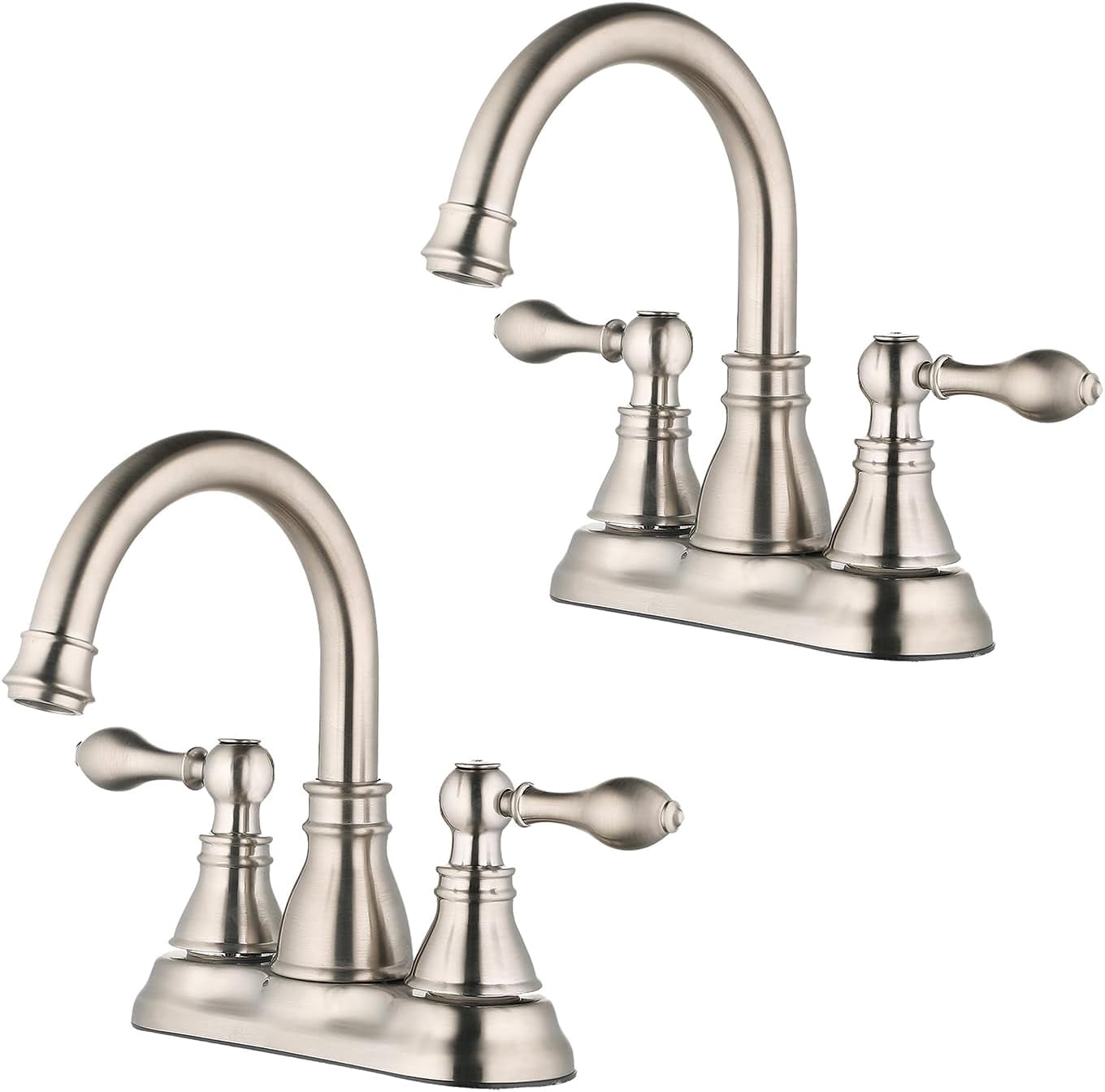 Bathroom Faucets, Centerset Lavatory Sink Faucet with 2 Handle, 3 Hole ...