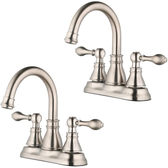 Bathroom Faucets, Centerset Lavatory Sink Faucet with 2 Handle, 3 Hole ...