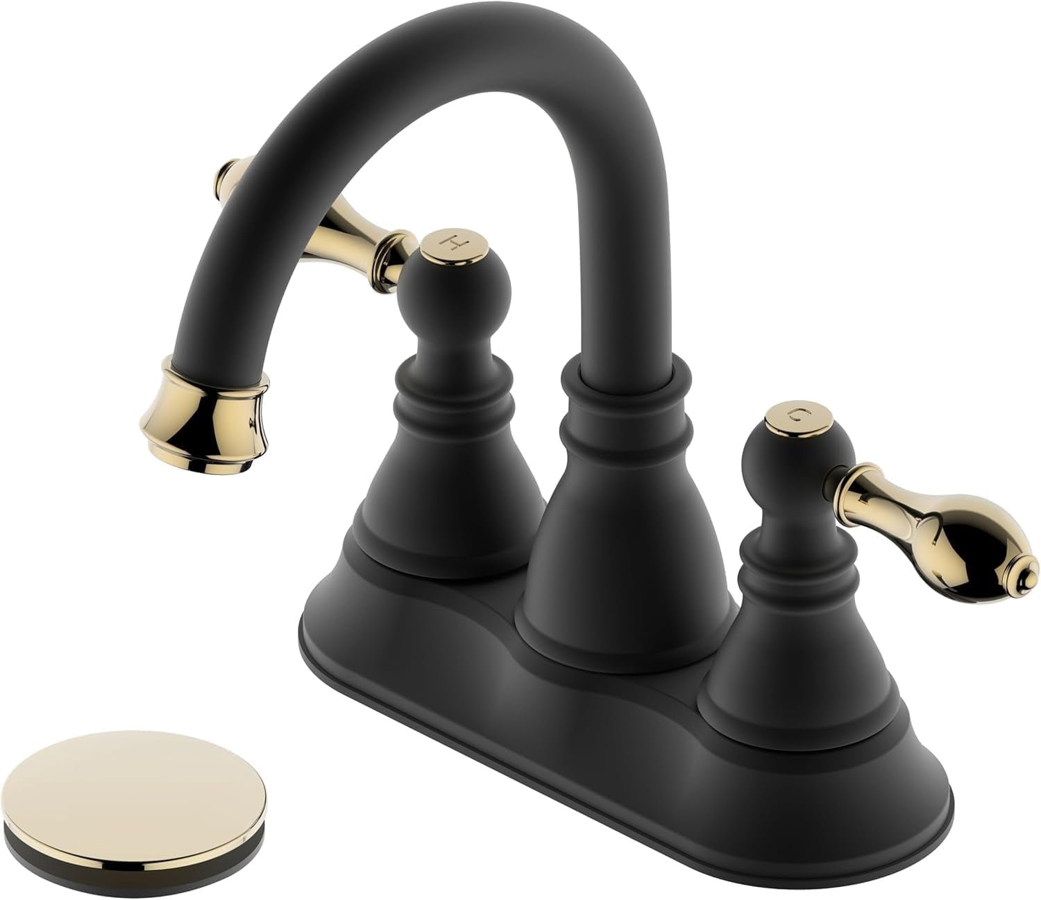 Bathroom Faucets, Centerset Lavatory Sink Faucet with 2 Handle, 3 Hole ...