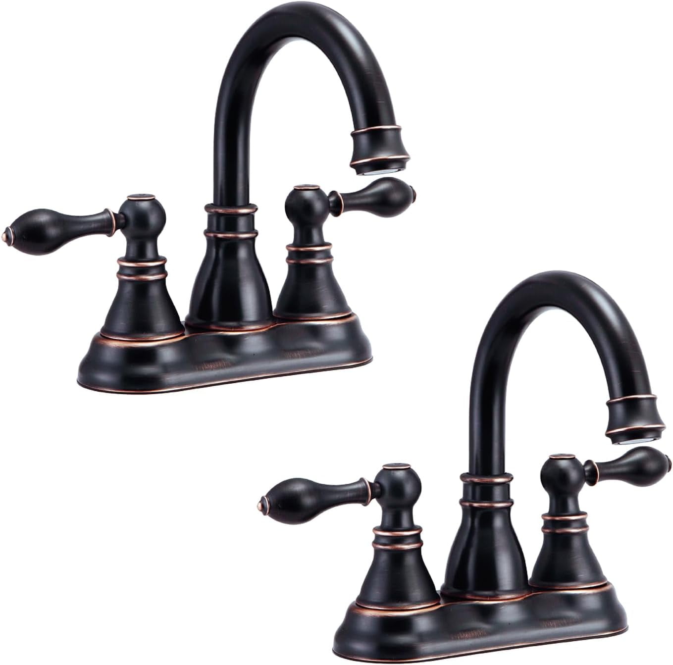 Bathroom Faucets, Centerset Lavatory Sink Faucet with 2 Handle, 3 Hole ...