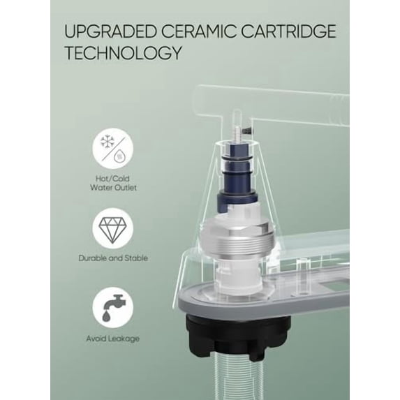 Bathroom Faucets for Sink 3 Hole, 4 Inch with Pop Up Drain and 2 Supply ...