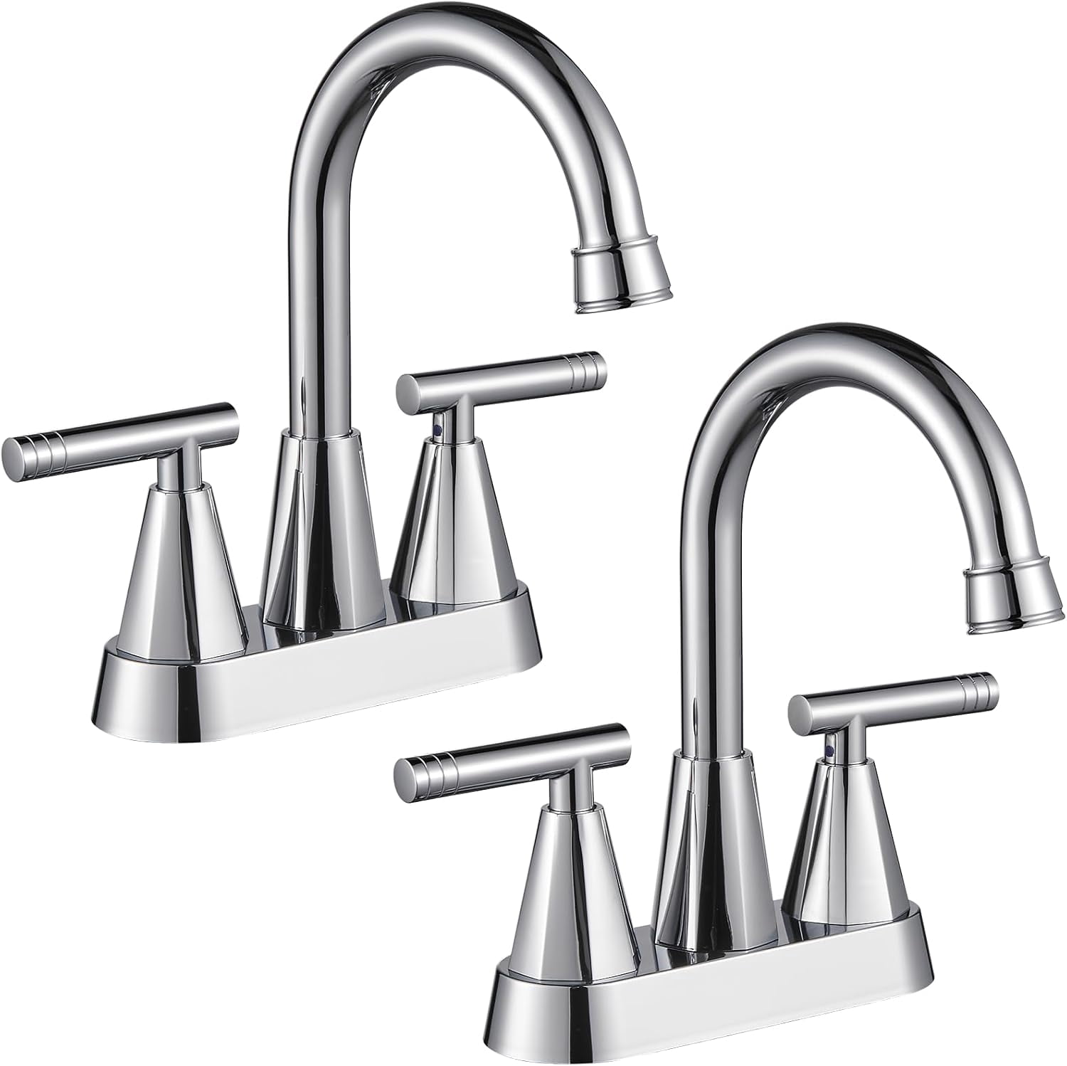 Bathroom Faucets for Sink 3 Hole, 4 Inch with Pop Up Drain and 2 Supply ...