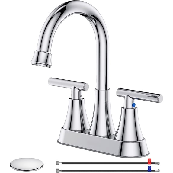 Bathroom Faucets for Sink 3 Hole, 4 inch Bathroom Sink Faucet with Pop ...