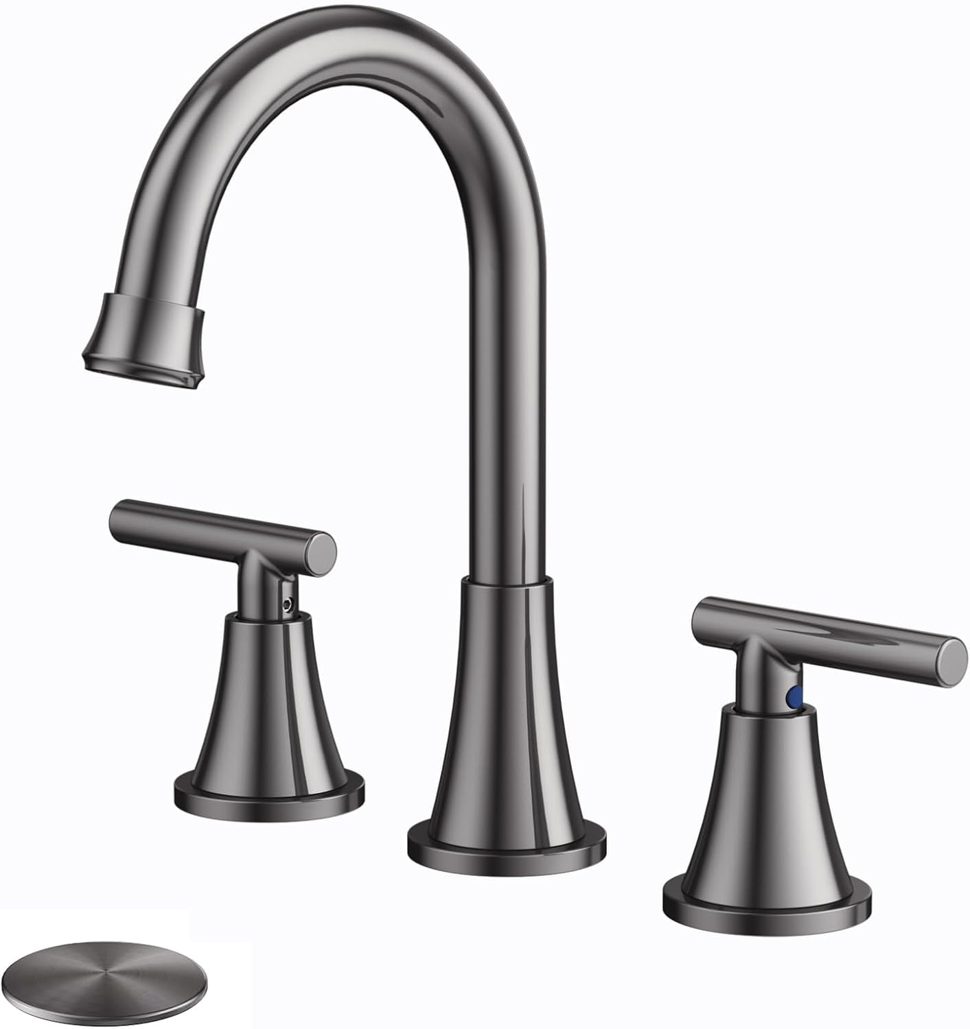 Bathroom Faucets for Sink 3 Hole, 8 inch Widespread Brushed Grey ...
