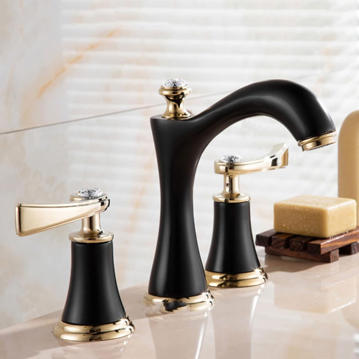 Bathroom Faucets for Sink 3 Hole, Brass Sink Faucet Bathroom, Mixing ...